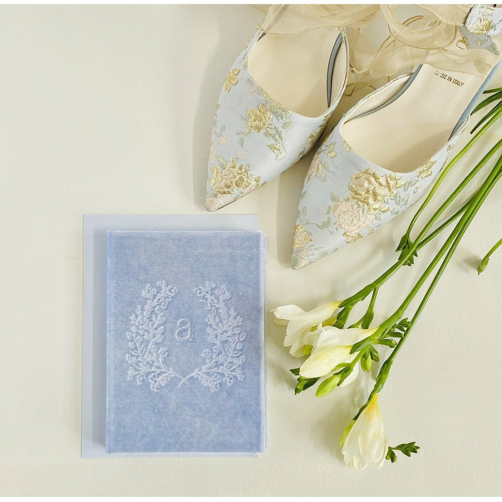 Custom Monogram Velvet Book for your Wedding Day – The First Snow